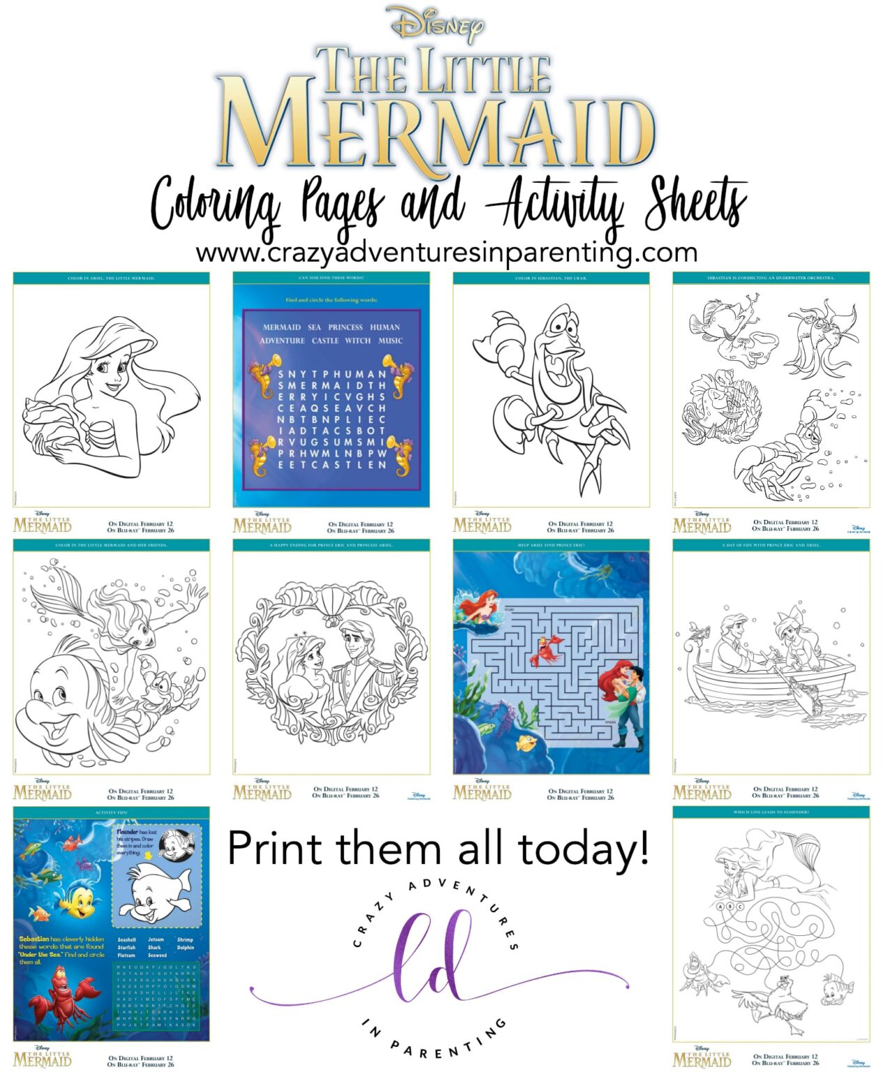 Little Mermaid Printables (Free!) - Find a Free Printable