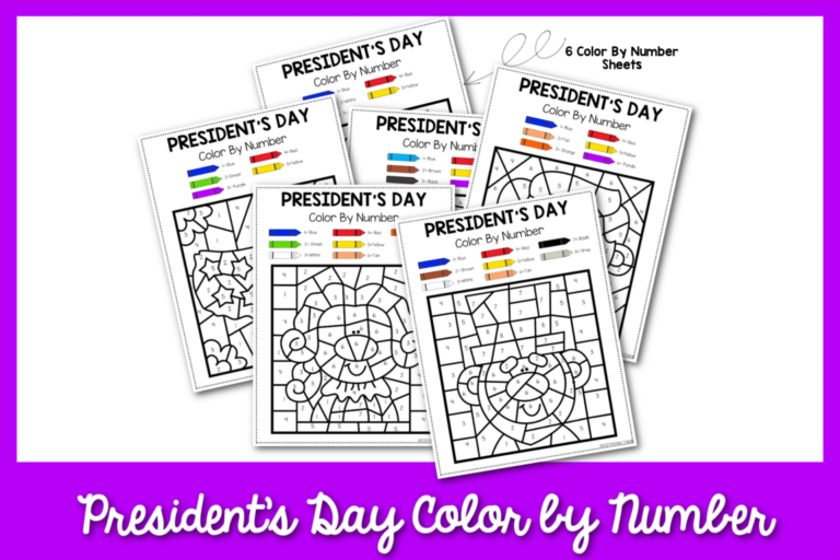 President's Day Color by Number Sheets - Find a Free Printable