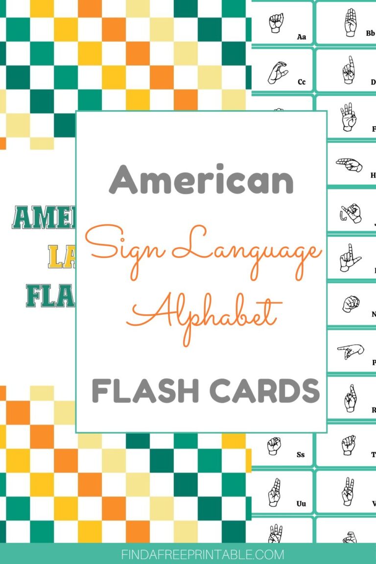 American Sign Language Alphabet Printable Flash Cards - Find a Free ...