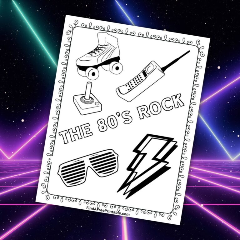 FREE PRINTABLE RETRO 80s COLORING PAGES FOR ANYONE - Find a Free Printable