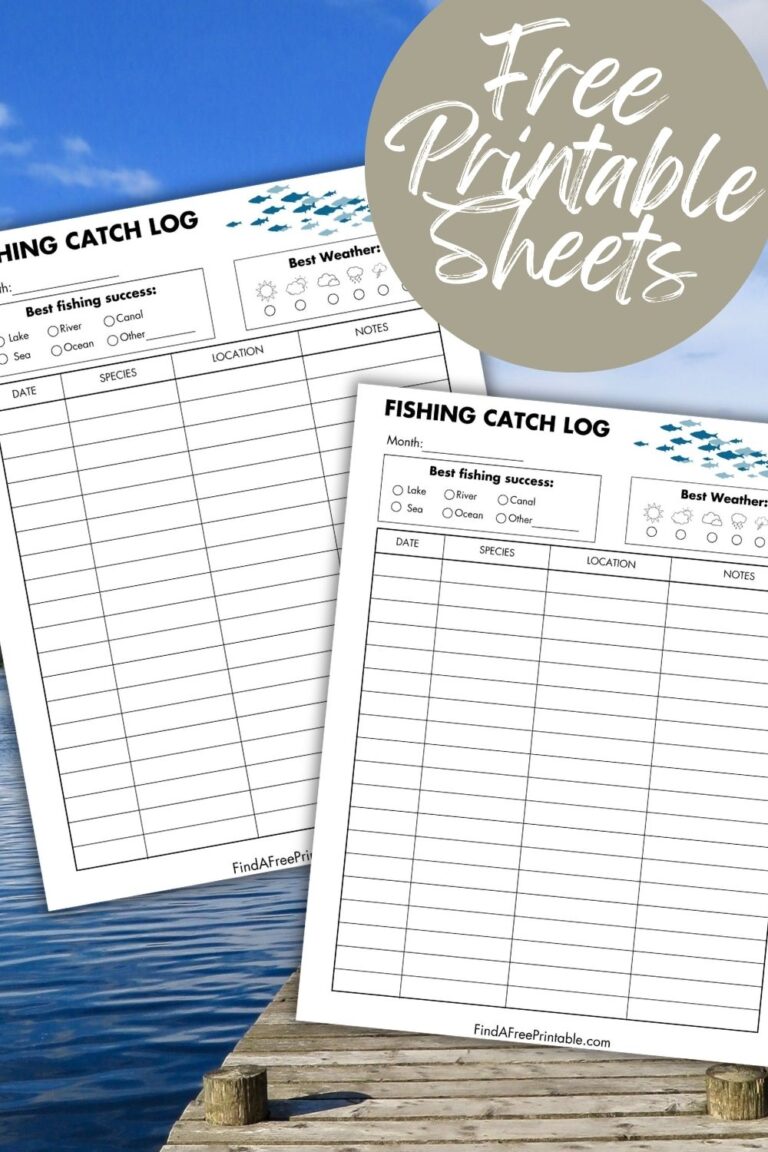 FREE PRINTABLE FISHING CATCH LOG - Find a Free Printable