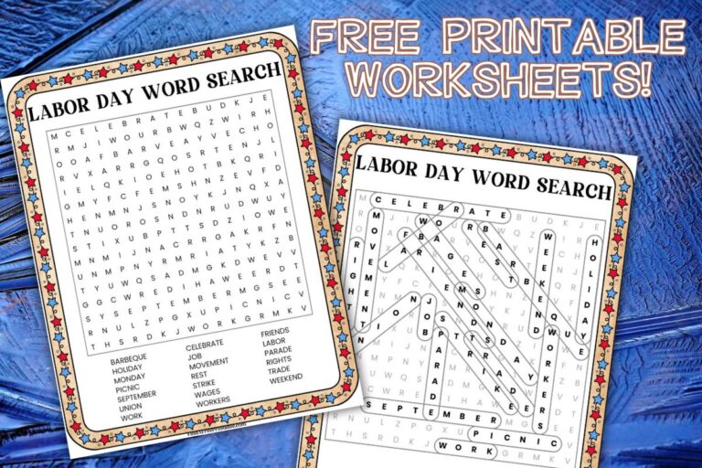 FREE PRINTABLE LABOR DAY WORD SEARCH PUZZLE - Find a Free Printable