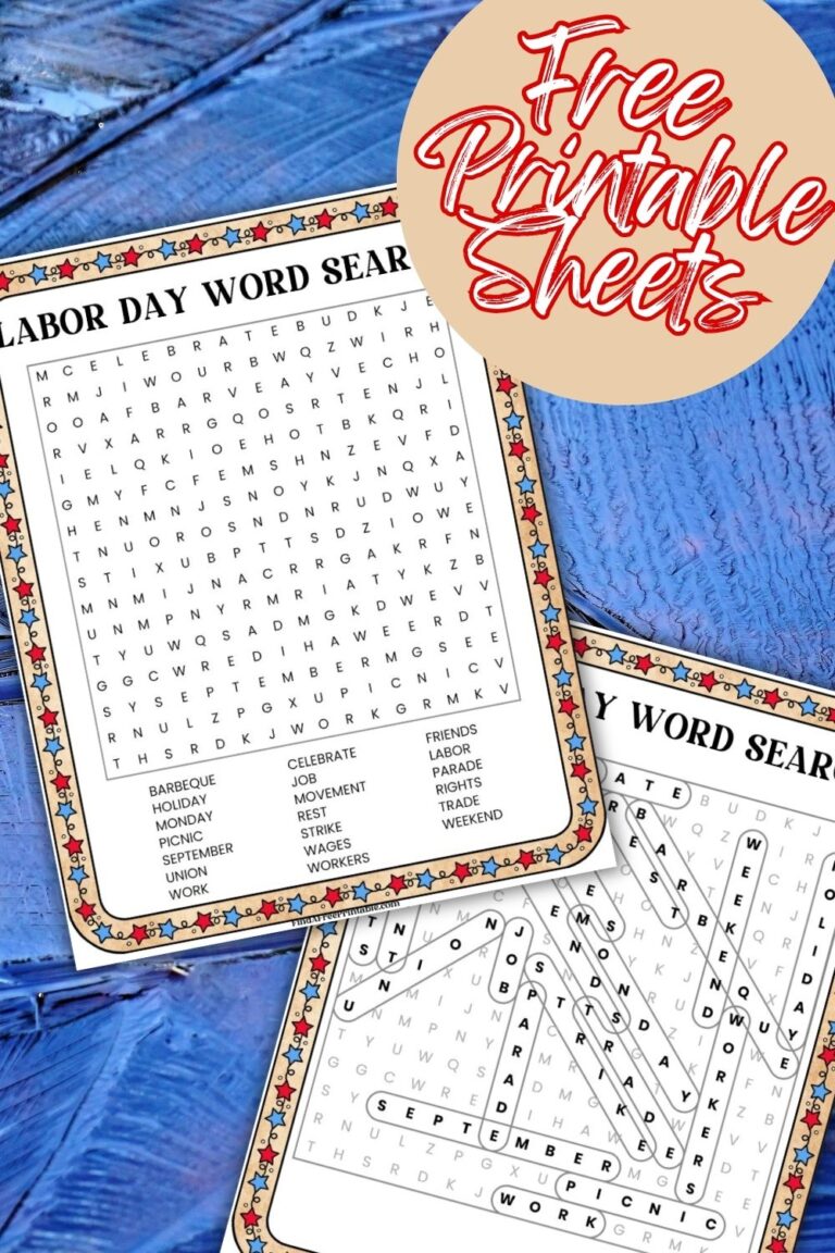 FREE PRINTABLE LABOR DAY WORD SEARCH PUZZLE - Find a Free Printable