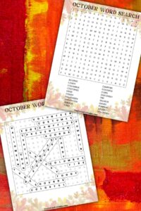 FREE PRINTABLE OCTOBER WORD SEARCH PUZZLE - Find a Free Printable