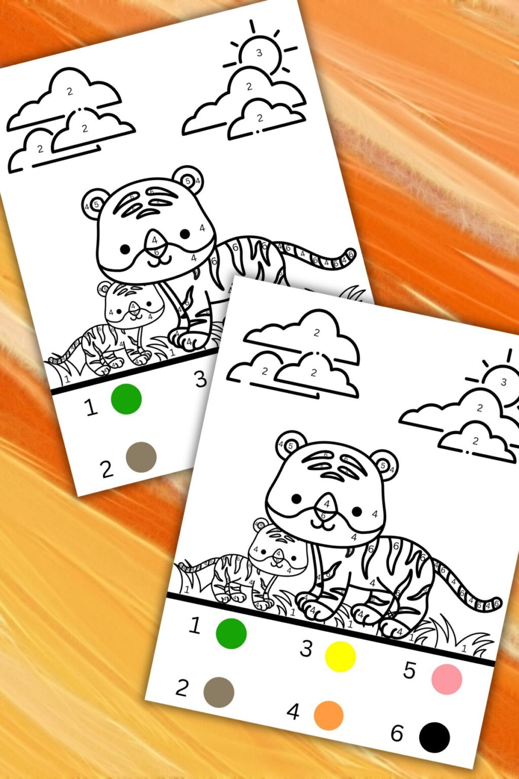 FREE COLOR BY NUMBER TIGER PRINTABLE WORKSHEET - Find a Free Printable