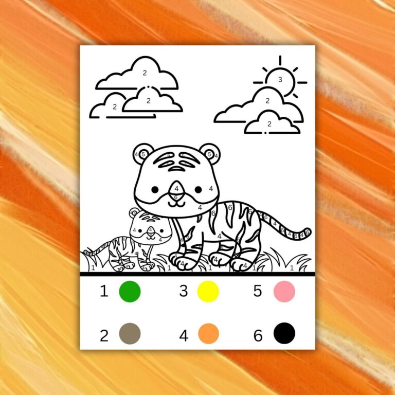 FREE COLOR BY NUMBER TIGER PRINTABLE WORKSHEET - Find a Free Printable
