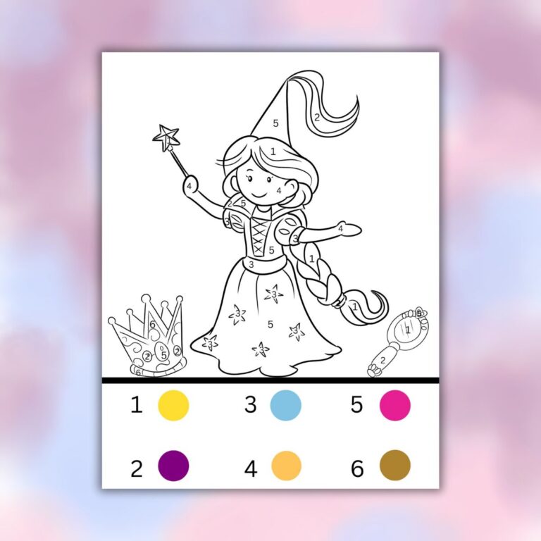 FREE COLOR BY NUMBER PRINCESS PRINTABLE WORKSHEET - Find a Free Printable