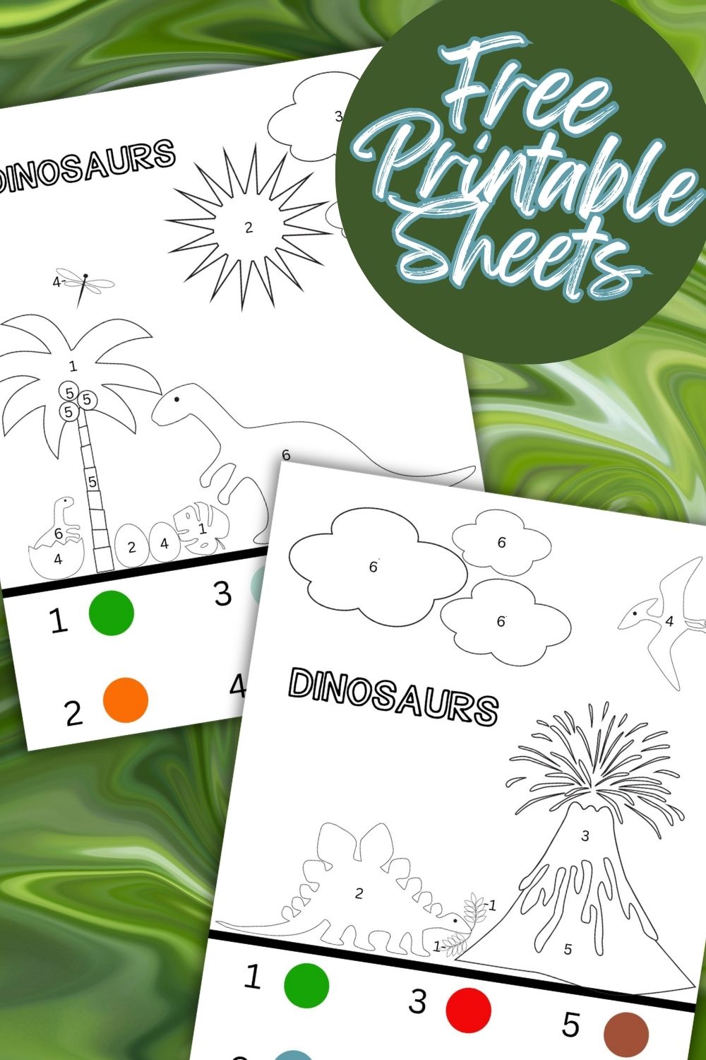 FREE PRINTABLE DINOSAUR COLOR BY NUMBER WORKSHEET - Find a Free Printable