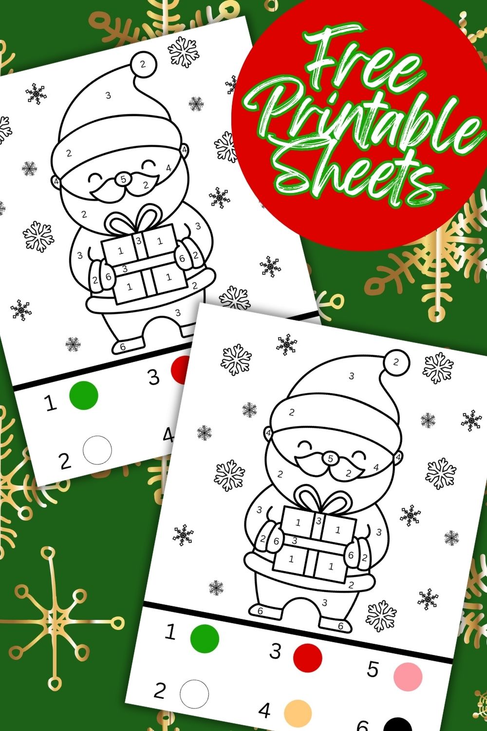 FREE PRINTABLE SANTA COLOR BY NUMBER WORKSHEET - Find a Free Printable