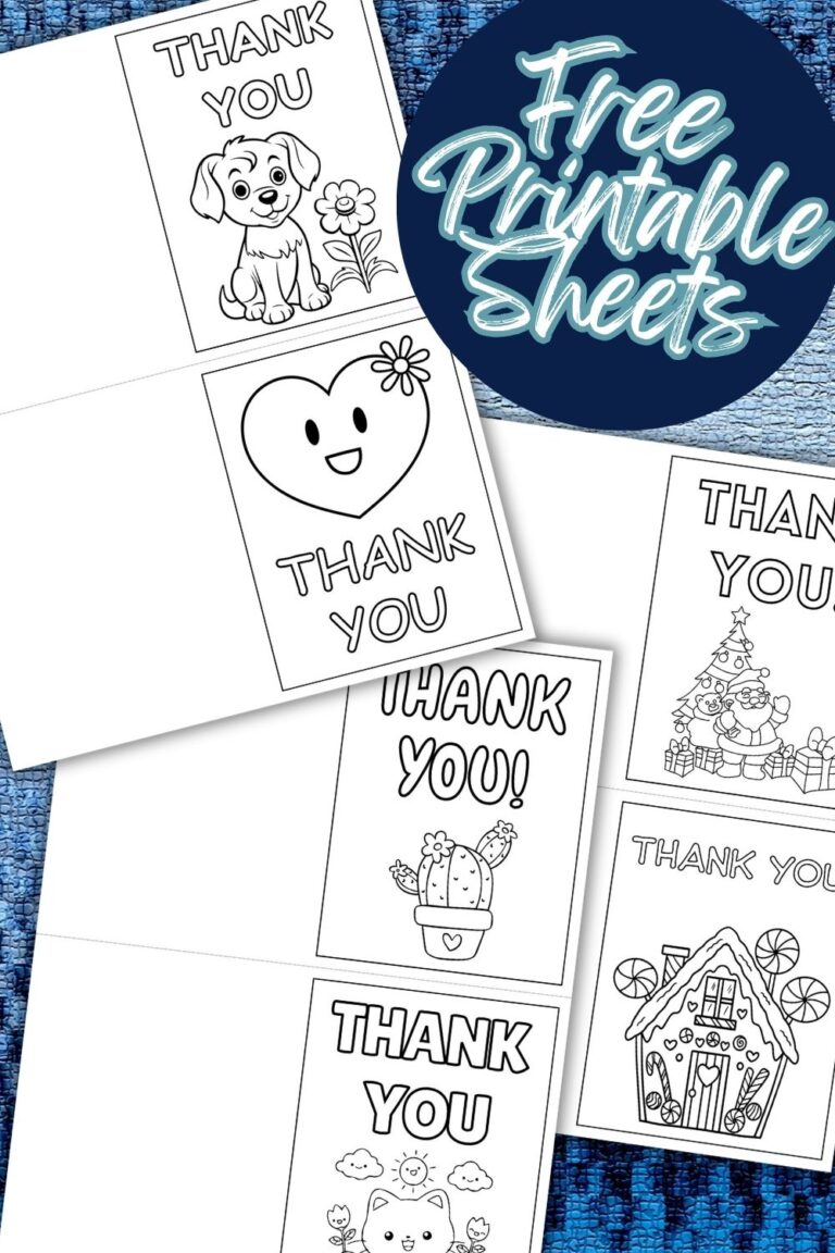 FREE PRINTABLE THANK YOU CARDS TO COLOR - Find a Free Printable