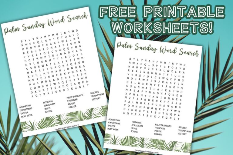 FREE PALM SUNDAY WORD SEARCH PRINTABLE - Find a Free Printable