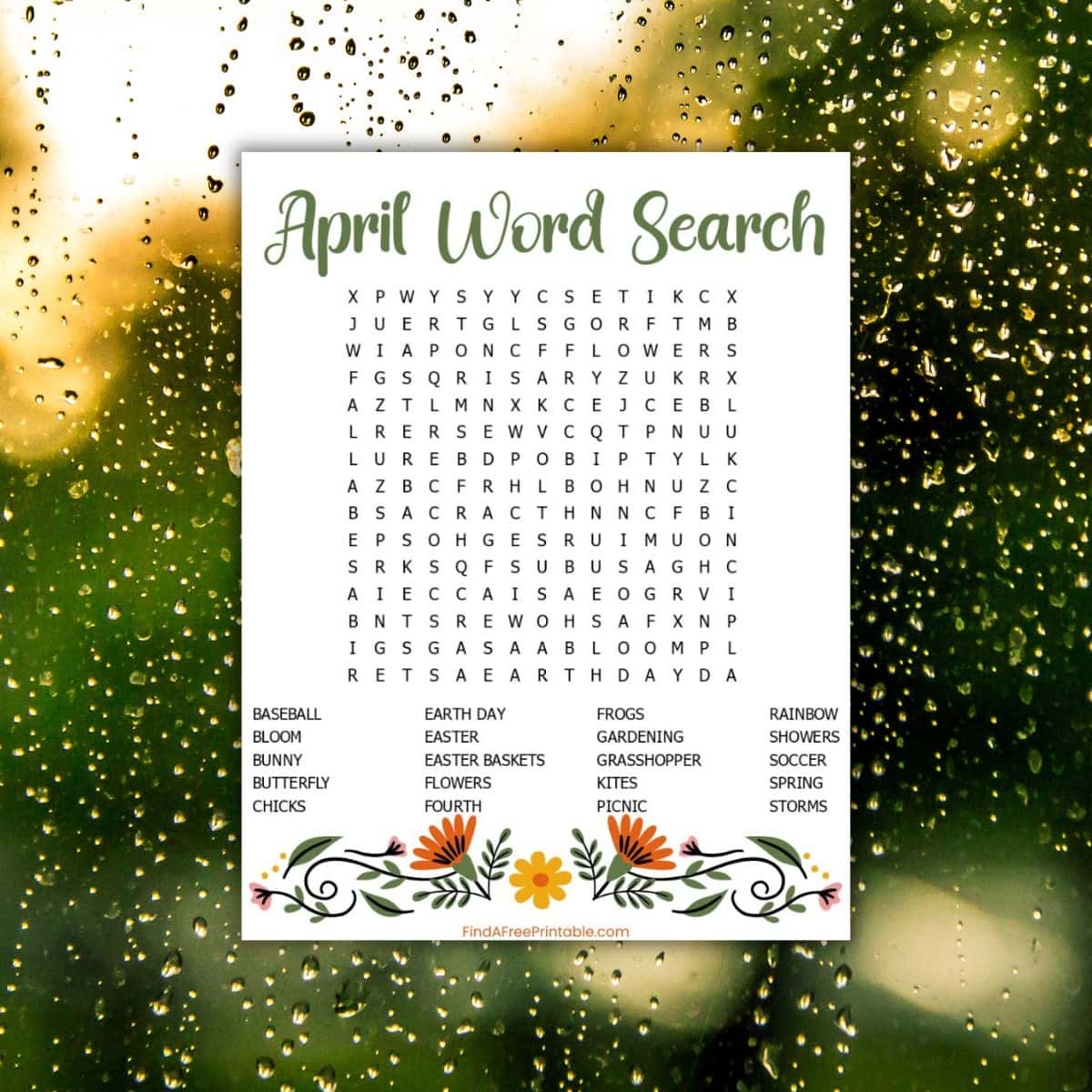 FREE PRINTABLE APRIL WORD SEARCH - Find a Free Printable