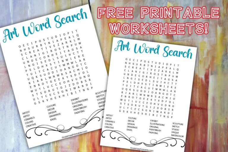 FREE ART WORD SEARCH PUZZLE PRINTABLE - Find a Free Printable