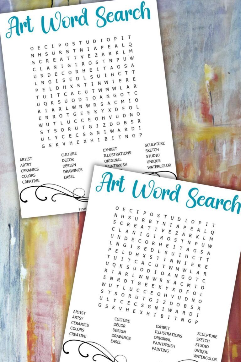 FREE ART WORD SEARCH PUZZLE PRINTABLE - Find a Free Printable