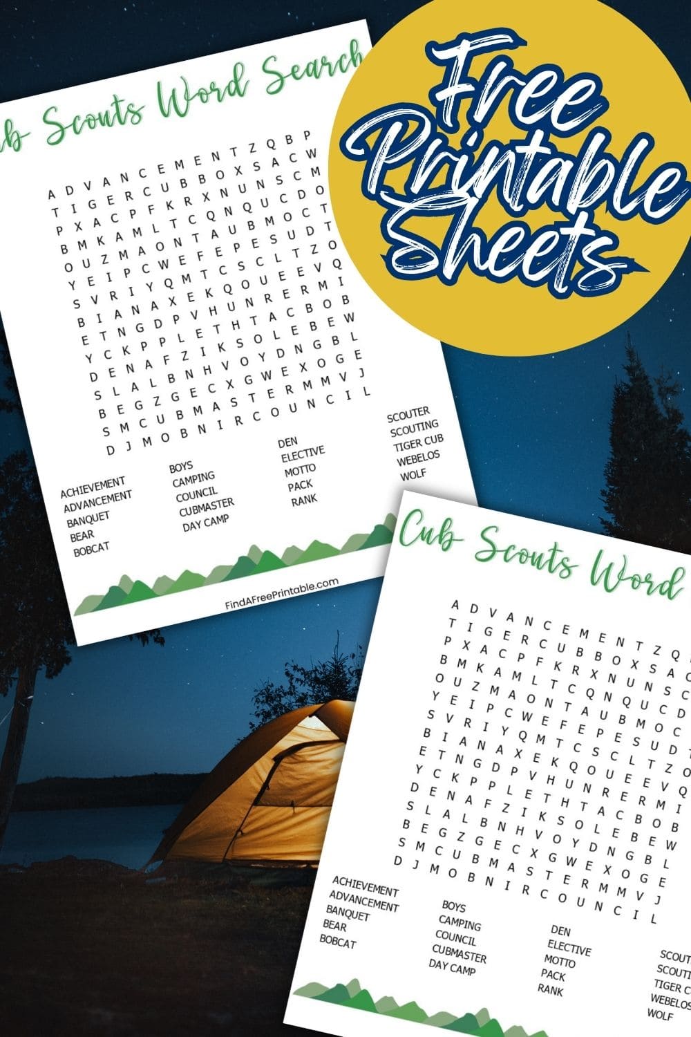 FREE PRINTABLE CUB SCOUTS WORD SEARCH PUZZLE - Find a Free Printable