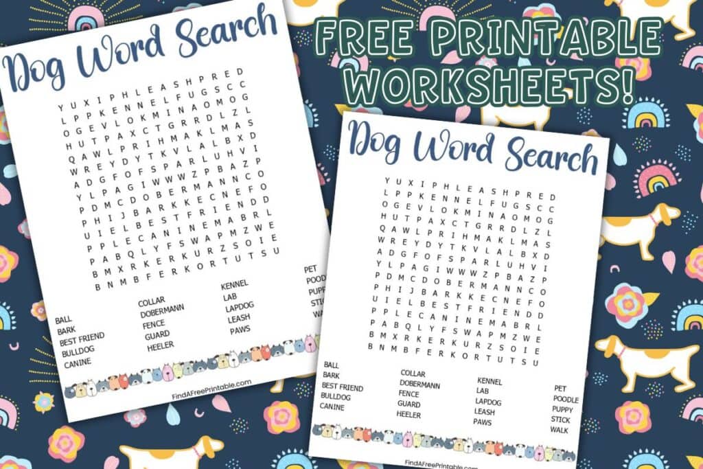 FREE PRINTABLE DOG WORD SEARCH - Find a Free Printable