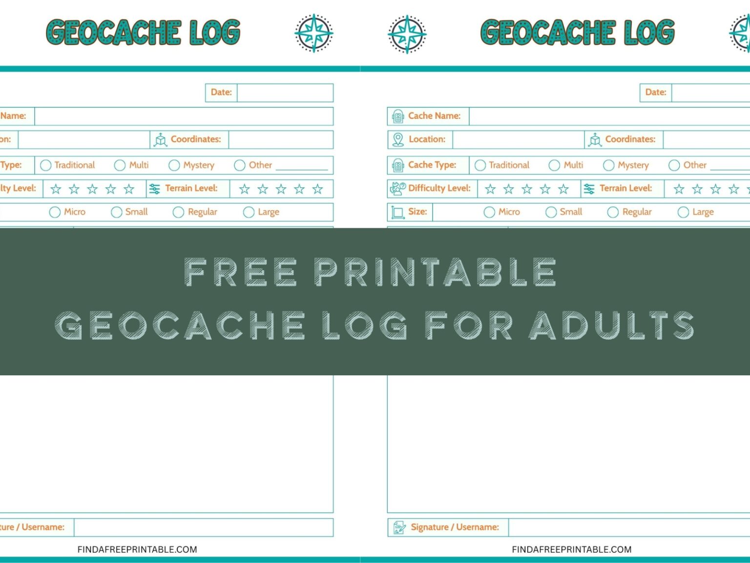 FREE PRINTABLE GEOCACHE LOG FOR ADULTS - Find a Free Printable