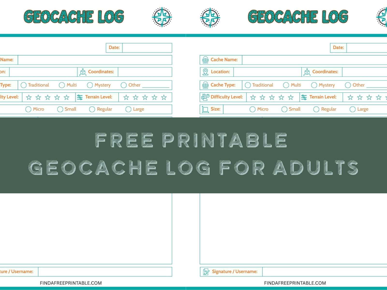 FREE PRINTABLE GEOCACHE LOG FOR ADULTS - Find a Free Printable