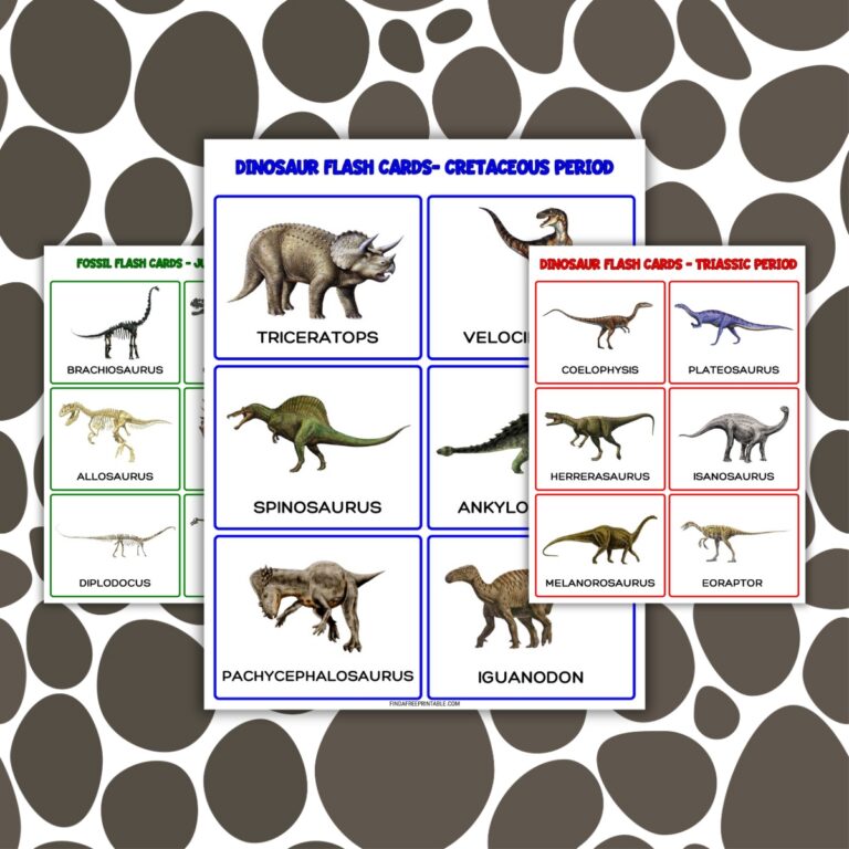 Free Printable Fun Educational Dinosaur Flash Cards - Find a Free Printable